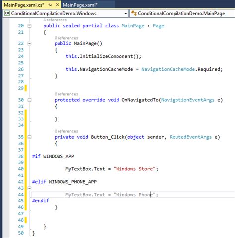 conditional compilation in universal apps codeproject