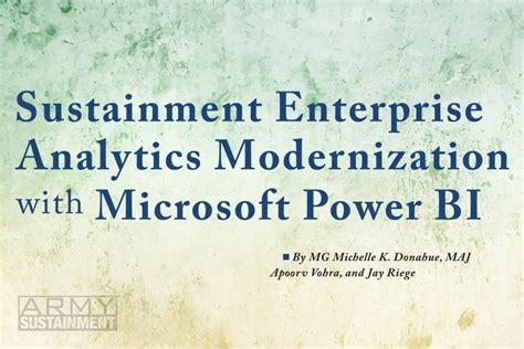 Sustainment Enterprise Analytics Modernization With Microsoft Bi
