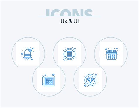 Ux And Ui Blue Icon Pack 5 Icon Design Schedule Appointment Bell Options Control 17251509