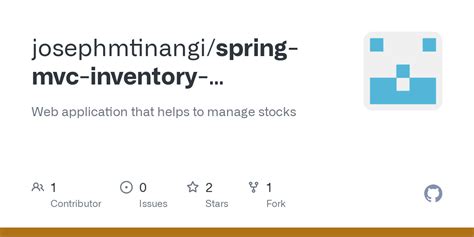 Github Josephmtinangi Spring Mvc Inventory Management System Web Application That Helps To