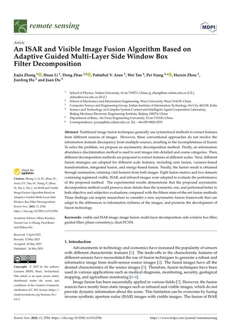 pdf an isar and visible image fusion algorithm based on adaptive