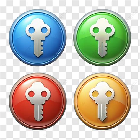 Four Colorful Key Icons Perfect For User Interface Design Key Icon