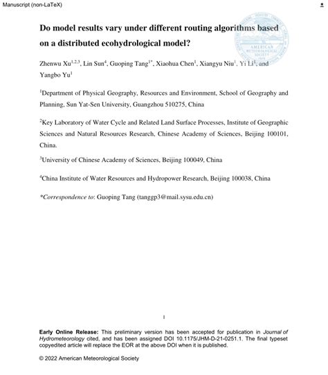 Pdf Do Model Results Vary Under Different Routing Algorithms Based On