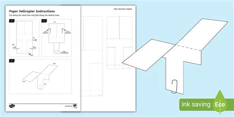 Paper Helicopter Template Science Resources Teacher Made