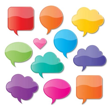 Free Vector Colored Text Bubbles