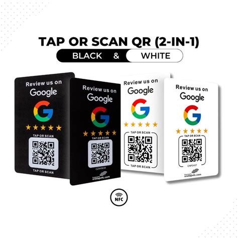 Google Review NFC Tap And QR Code Scan Cards Etsy
