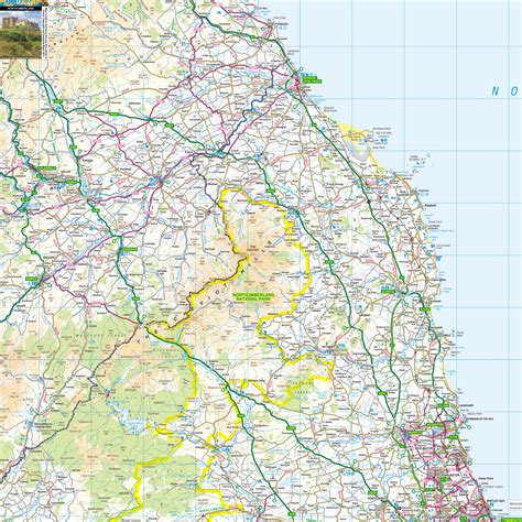 Northumberland Offline Map Including Cheviot Hills Kielder Water