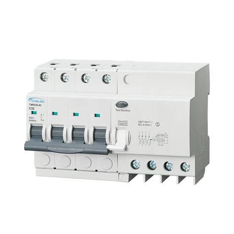Rcbo Manufacturer 4 Pole Neutral Type Ac 10ka C32 Electromagnetic Rcbo Breaker China Siemens
