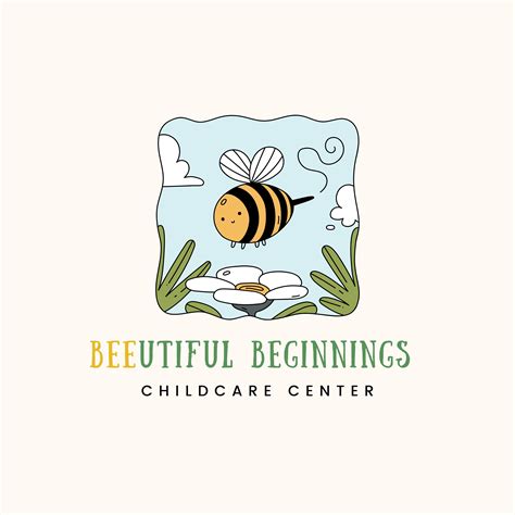Bee Themed Logo Cute Bee Logo Bee Logo Daycare Logo Etsy Australia