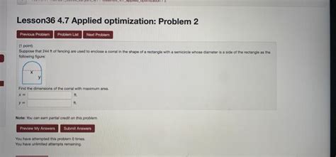 Solved Lesson36 47 Applied Optimization Problem 2 Previous