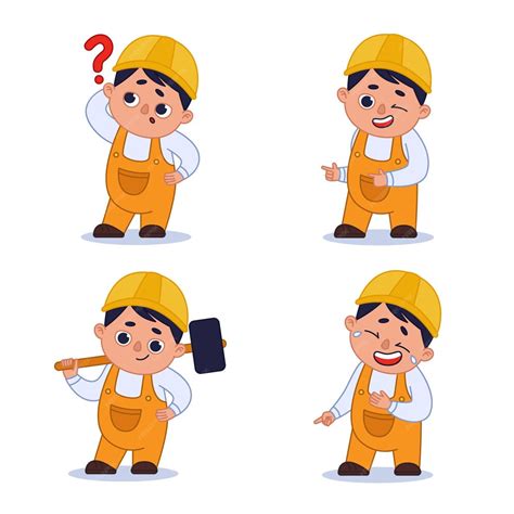 Free Vector Set Of Hand Drawn Workers Asking Questions Winking