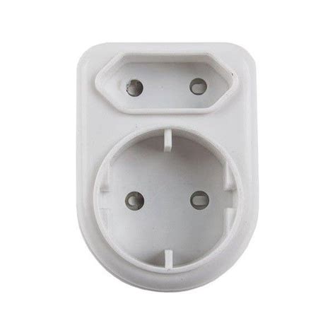 Selectrix Plug Adaptor White 1 X Round 2 Pin 16a With 1 X 2 Pin