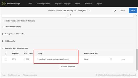 Managing Incoming Sms Adobe Campaign