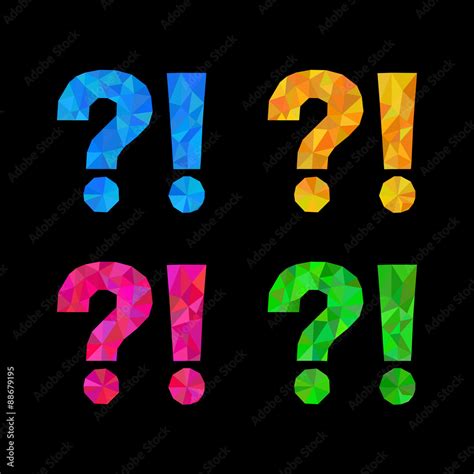 Set An Exclamation Point And Question Mark On A Black Background Stock Vector Adobe Stock