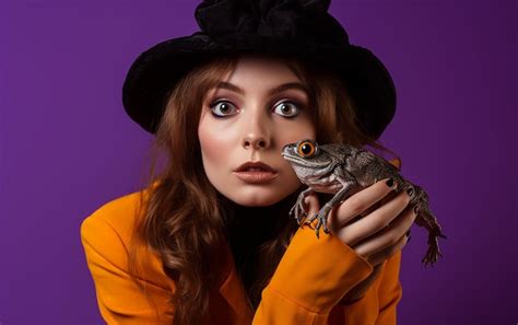 Premium Ai Image Goth Girl Portrait With Toad Halloween