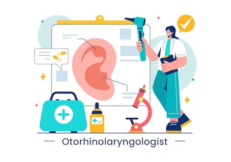 Ilustración Vectorial De Un Otorrinolaringólogo En Un Entorno De