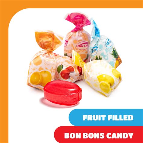Arcor Fruit Filled Hard Candy 2 Pound Bulk Bag Bon Bons Candy Individually
