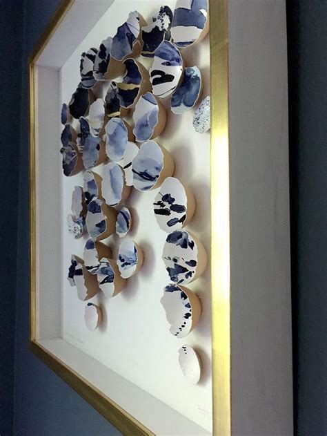Wall Hangings Kintsugi Eggshells Indigo And Gold Kintsugi Art Kintsugi Egg Shell Art