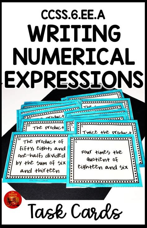 WRITING NUMERICAL EXPRESSIONS Task Cards CCSS 6 EE A Numerical Expression Task Cards Middle