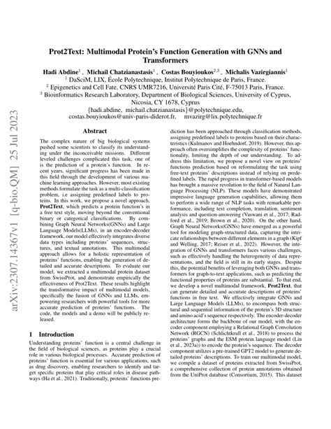 Pdf Prot2text Multimodal Proteins Function Generation With Gnns And