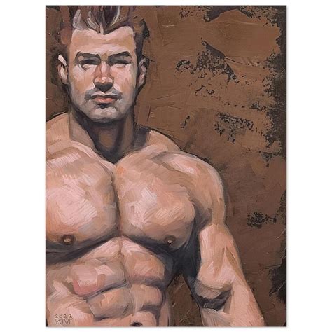 Muscular Powerhouse Art Print Male Nude Figurative Realism Gay Wall