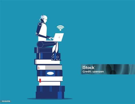 로봇 기술 Baseand 전략 계획에 앉아입니다 컨셉 비즈니스 기술 벡터 일러스트입니다 계획에 대한 스톡 벡터 아트 및 기타 이미지 계획 교육 기업 비즈니스 Istock