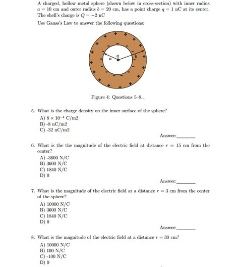 solved a charged hollow metal sphere shown below in cross section