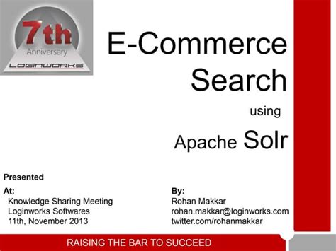 E Commerce Search Using Apache Solr Ppt