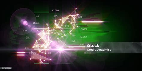Abstract Futuristic Data Analyze Concept In Light Grid Connected