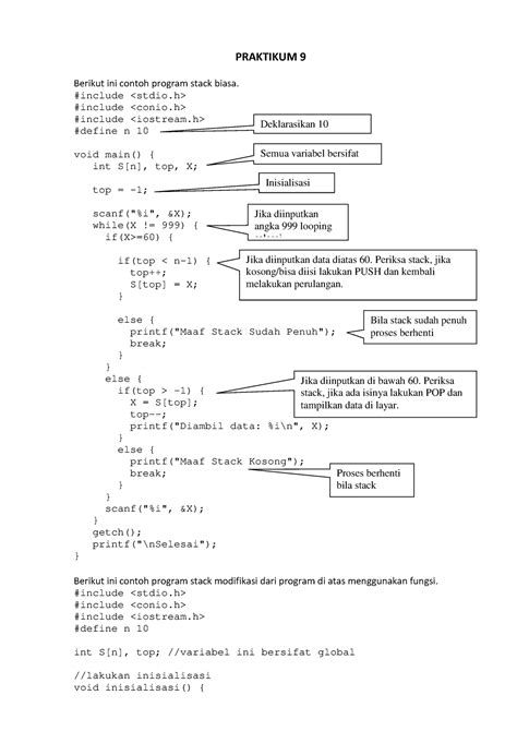 Modul Praktikum Struktur Data Bagian 9 Stack Include Include