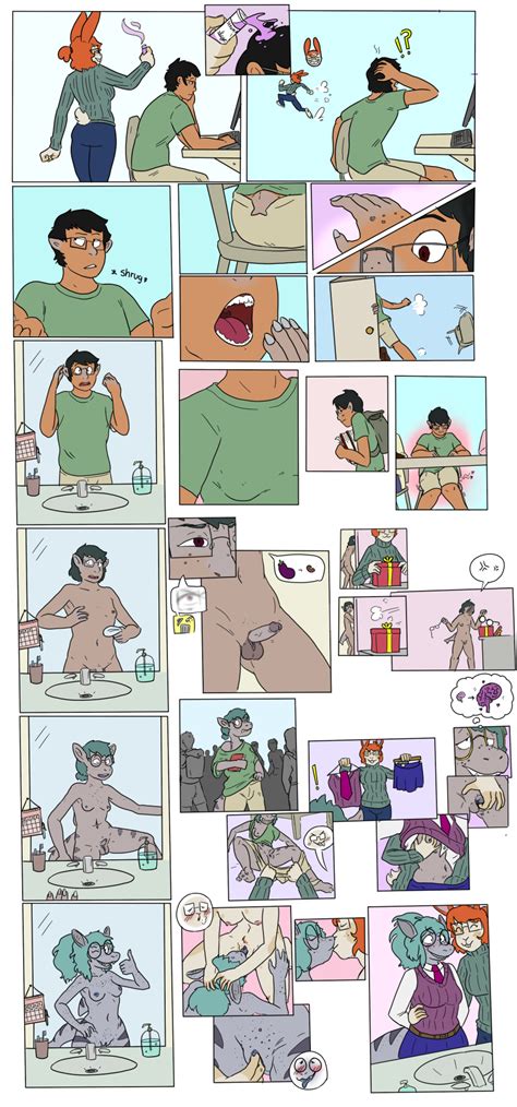 Rule Absurd Res Anthro Breast Grab Breast Growth Breasts Clothing Comic Cunnilingus