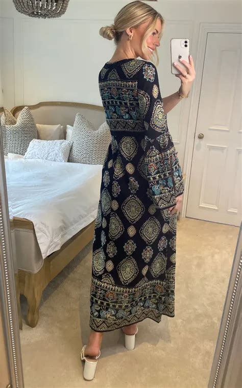 Boho Print Maxi Dress Long Sleeve Silkfred Us