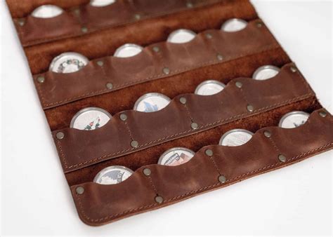 Leather Military Challenge Coin Holder Holds 20 Coins Chronicle