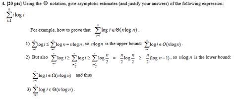Solved 4 [20 Pts] Using The O Notation Give Asymptotic