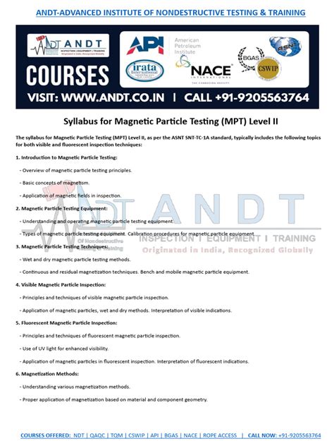 Mpt Syllabus Pdf Nondestructive Testing Materials