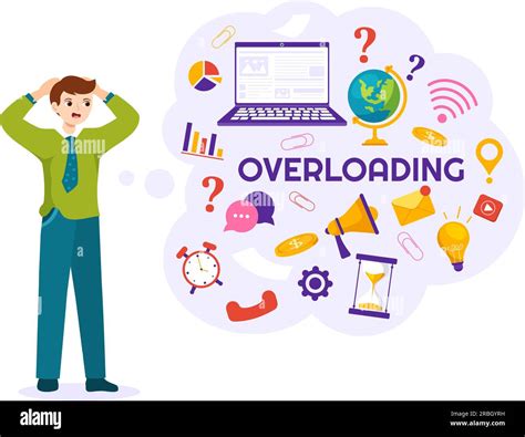 Overloading Vector Illustration With Busy Work And Multitasking Employee To Finish Many