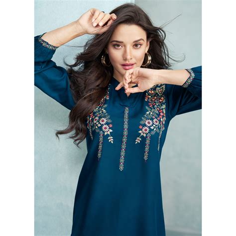 Morpich Floral Embroidered Rayon Top