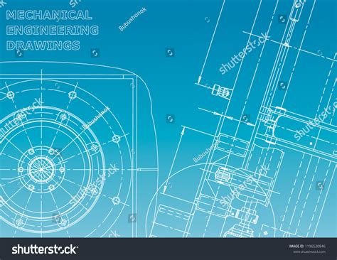 Blueprint Sketch Vector Engineering Illustration Cover Stock Vector