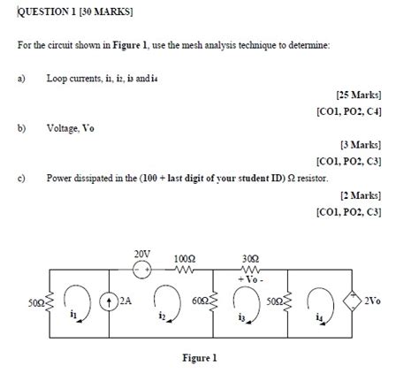 solved question 1 [30 marks] for the circuit shown in figure