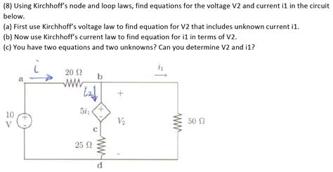 Solved Using Kirchhoff S Node And Loop Laws Find Chegg