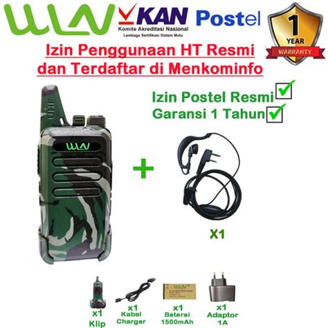 Jual Paket Handsfree Satuan Loreng HT WLN KD C1 Tanpa Dekstop Charger Duduk Loreng Coklat