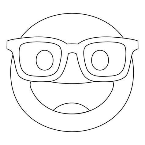 Раскраска Улыбающийся смайлик ботаник распечатать раскраски для детей