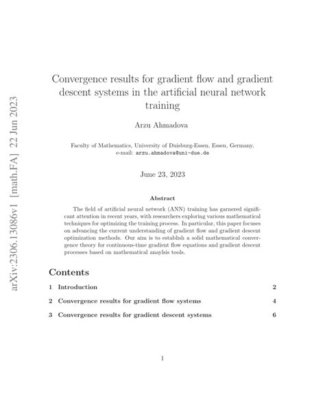 Pdf Convergence Results For Gradient Flow And Gradient Descent
