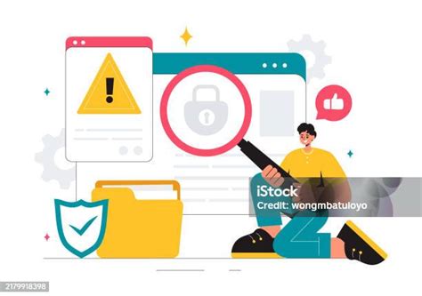 Vulnerability And Threat Management Solutions Vector Illustration Featuring Data Breach Security