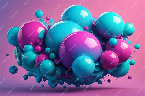 Premium Photo Gradient Background With Turquoise Metaball Shapes