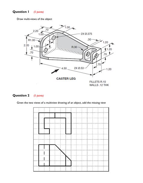 solved question i 5 ﻿points draw multi views of the