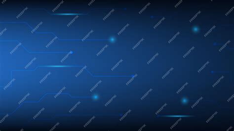 하이테크 디지털 기술 회로 기판 Ai 패드 및 파란색 조명 배경의 전기 라인 프리미엄 벡터