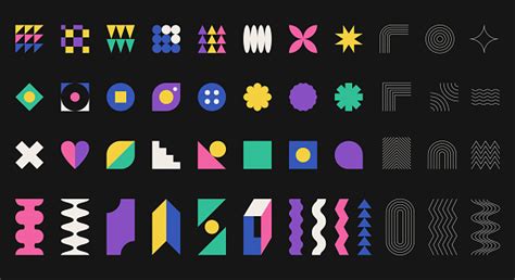 Collection Of Abstract Geometric Shapes And Linear Objects Design