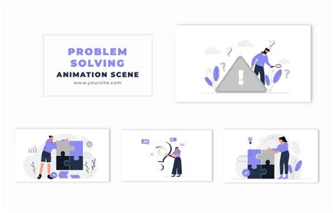 2d Cartoon Character Problem Solving Animation Scene After Effects Templates