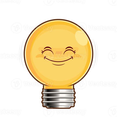 Cute Light Bulb Playful Expression Cartoon 60838139 Png